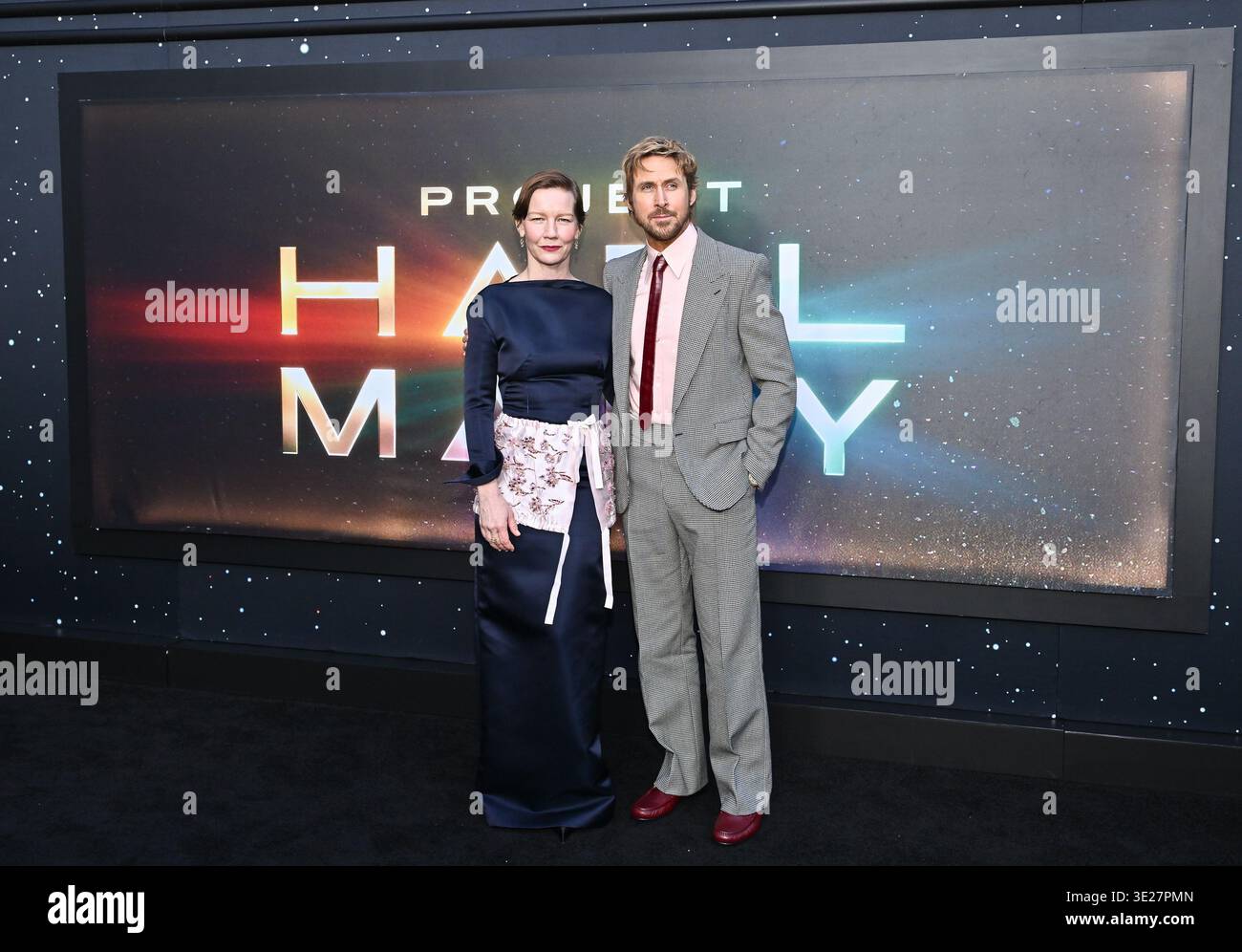 Sandra Hüller, left, and Ryan Gosling attend the premiere of "Project ...