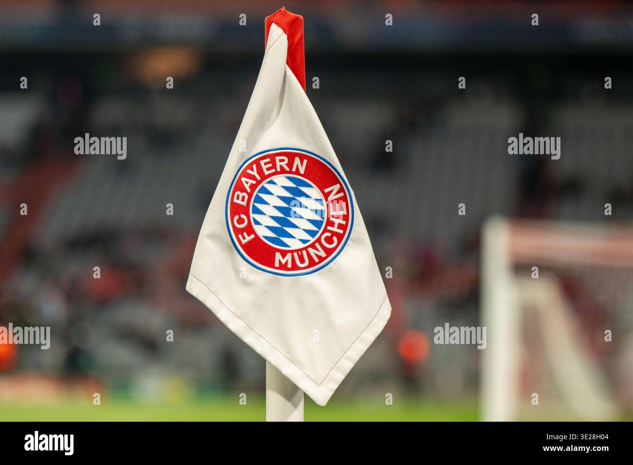 MUNICH, GERMANY - MARCH 18, 2026: FC Bayern Munich corner flag during ...