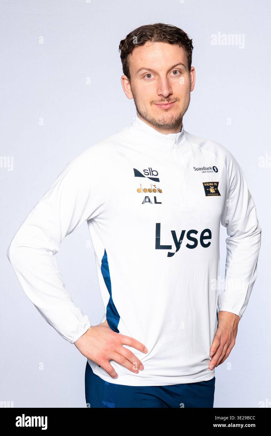 Stavanger 20260313. Portrait of Vikings' head of media and player ...