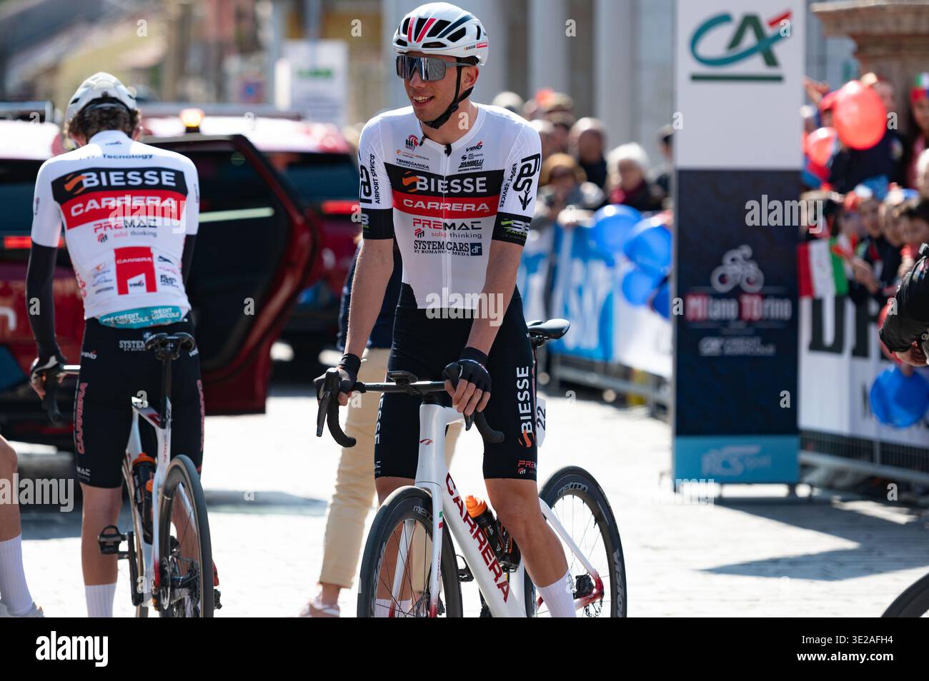 Renato Favero (Biesse Carrera Premac) at the start of Milano-Torino ...