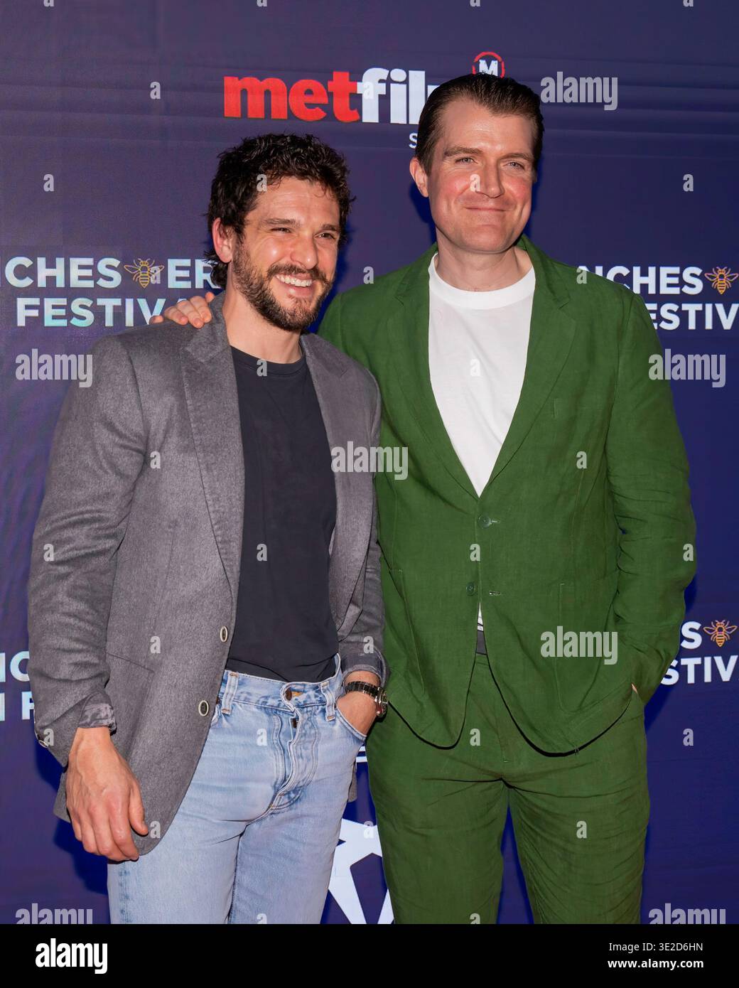 Manchester, England, 19th March, 2026. Kit Harington and Ciaràn Owens ...