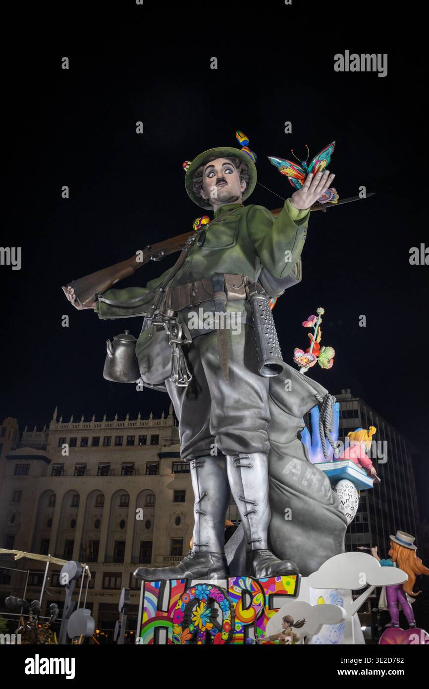 VALENCIA, SPAIN - MARCH 18, 2026: City Hall Falla 'Hope' by Jose Ramon ...