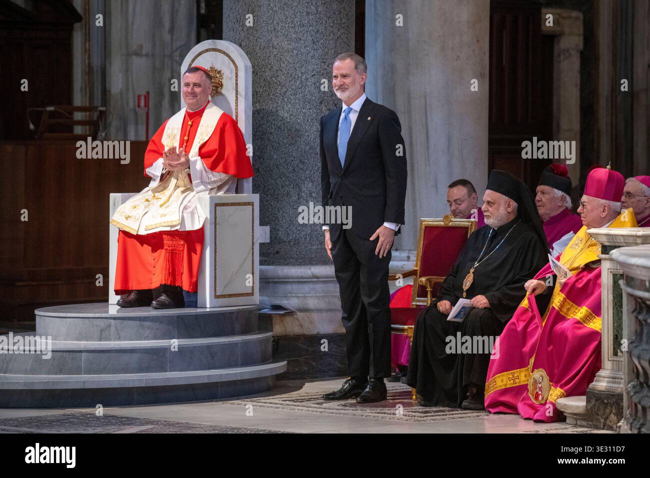 VATICAN CITY, SPAIN - MARCH 20:Cardinal Rolandas Makrickas , King ...