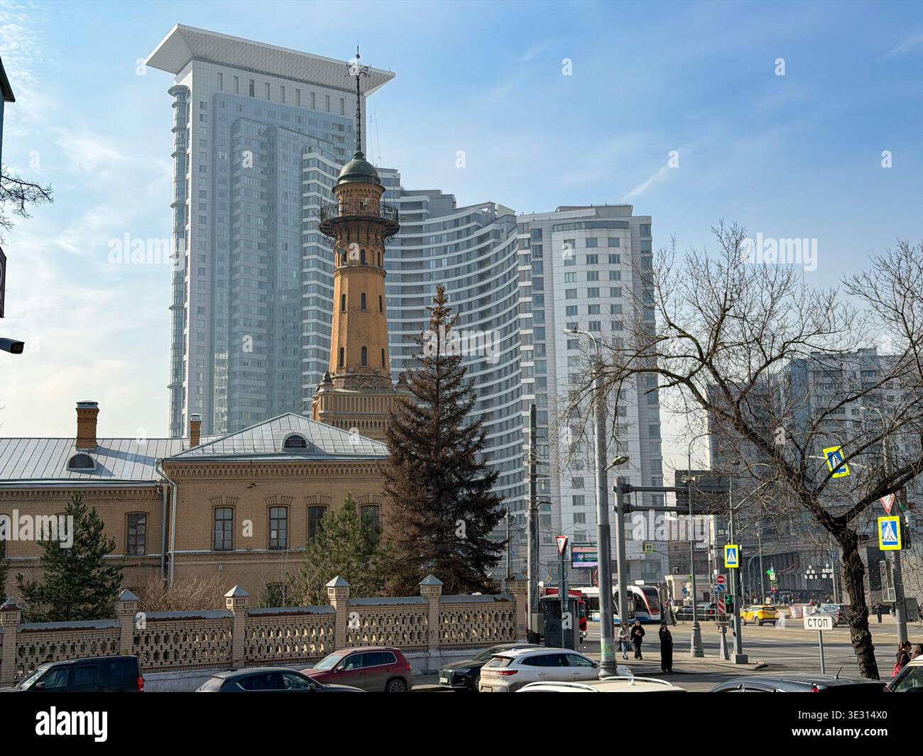 Moscow, Russia - March 20, 2026: Historic fire tower on Rusakovskaya ...