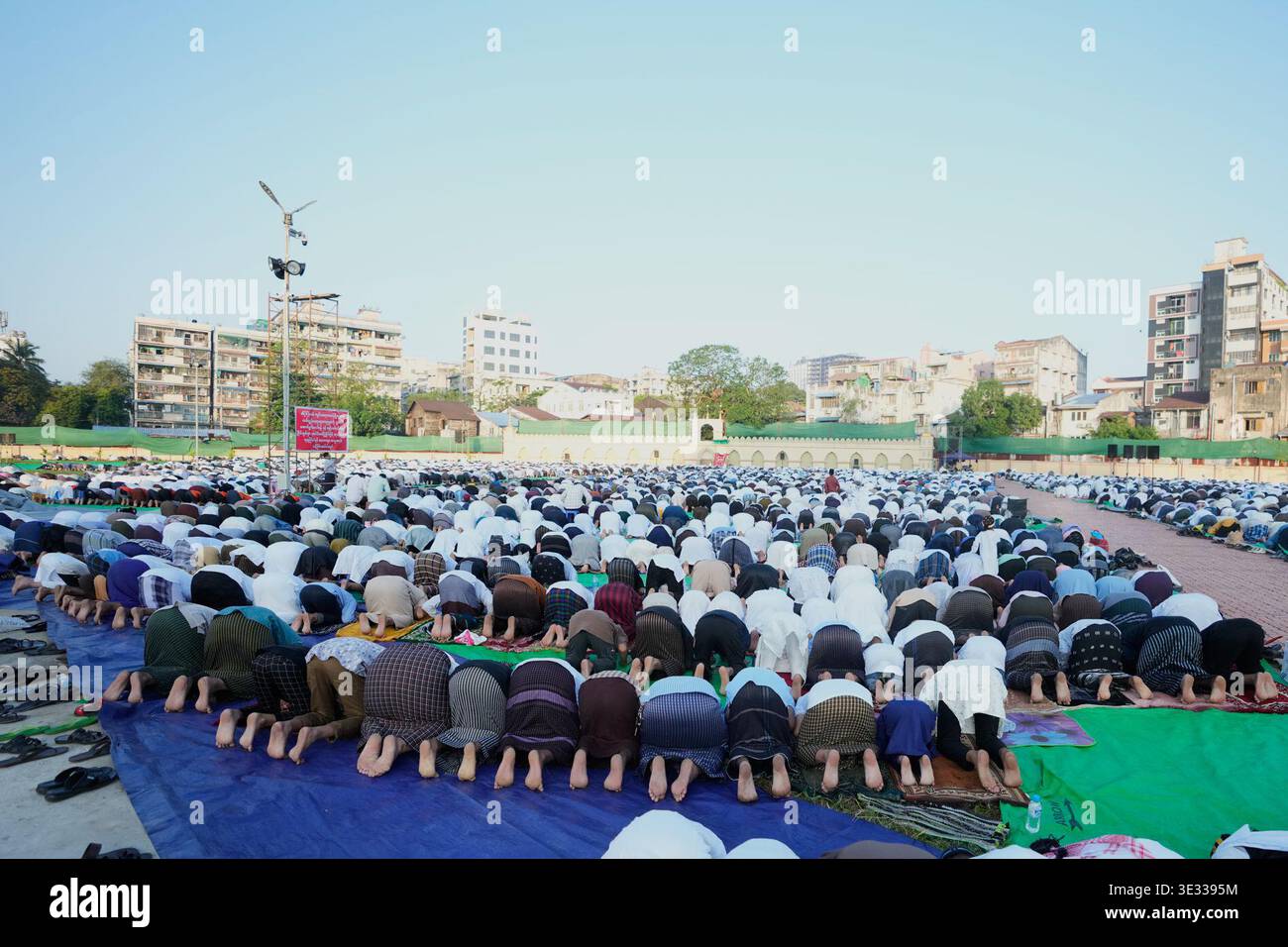 Myanmar Muslims offer morning prayer to mark celebrations of Eid al ...