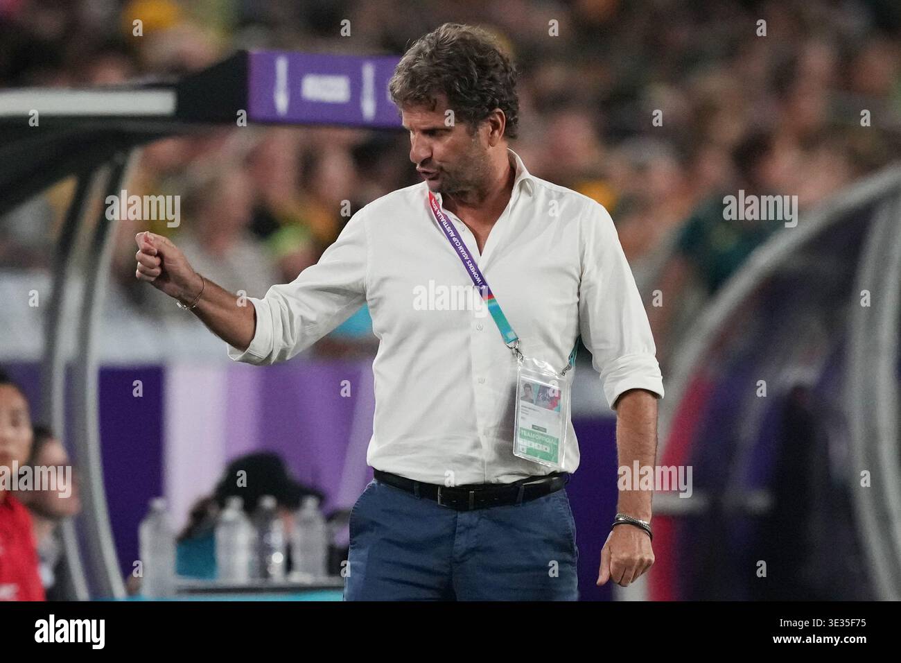 Australia's coach Joseph Montemurro gestures during the Women's Asian ...