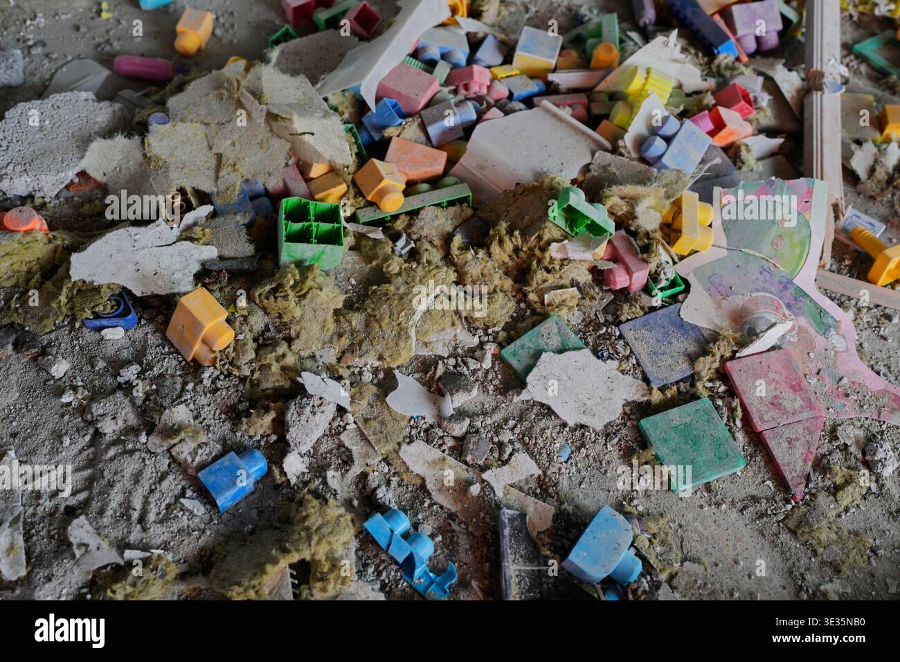 Toys and rubble at a kindergarten hit by fragments of an Iranian ...