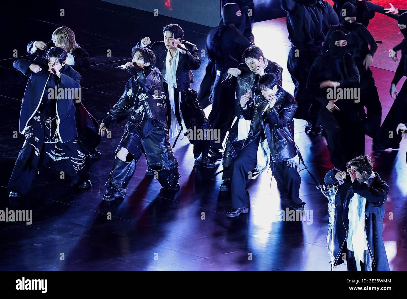 Kpop group BTS perform during 'BTS The Comeback Live Arirang' concert ...