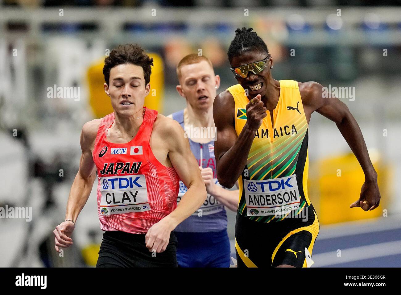 Allon Tatsunami Clay, of Japan, left, Navasky Anderson, of Jamaica ...