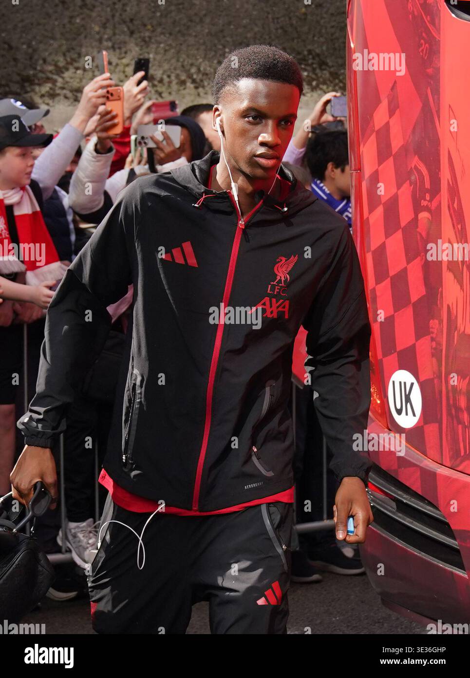 Liverpool's Trey Nyoni arriving before the Premier League match at the ...