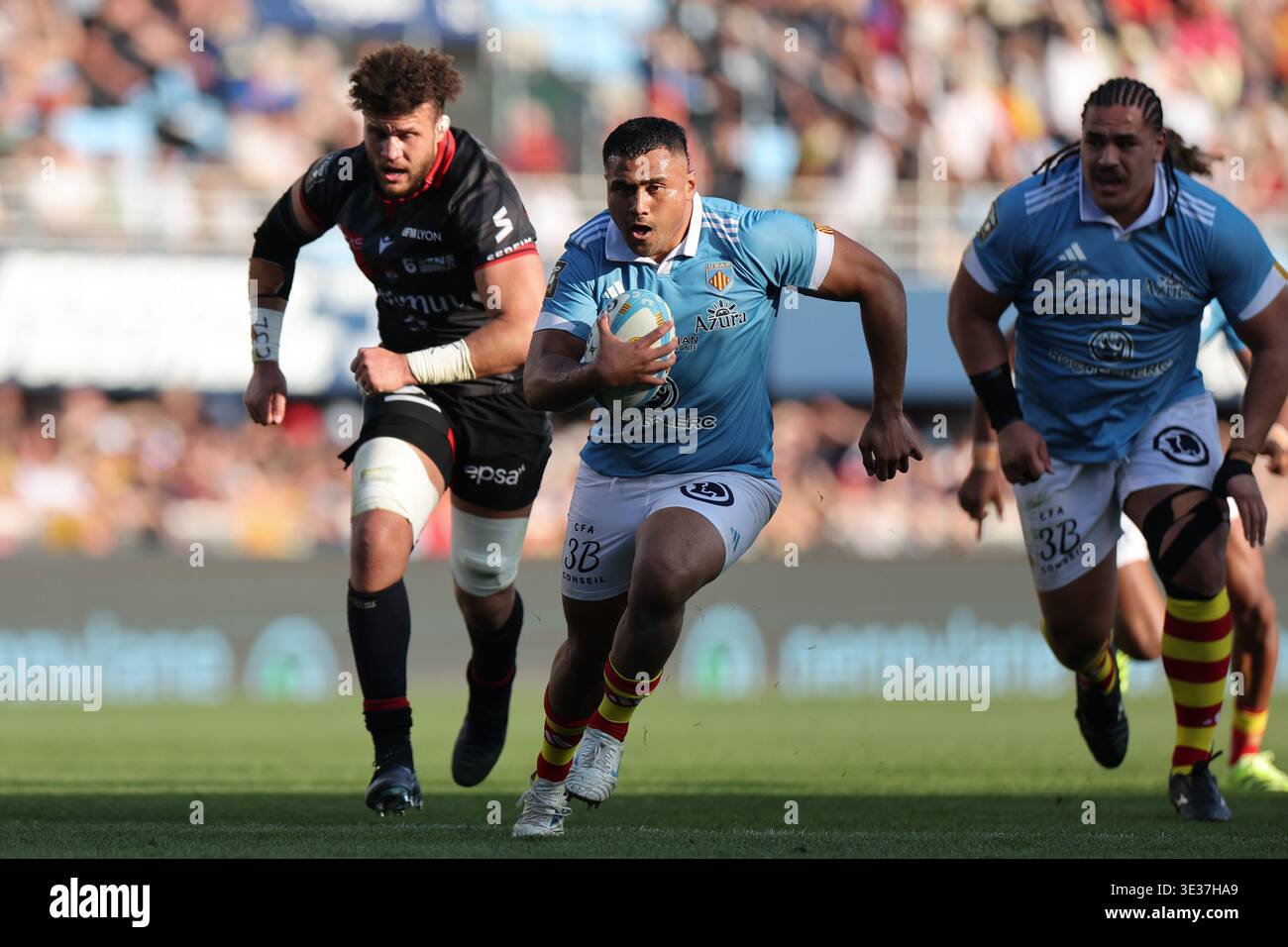 Sama MALOLO of Perpignan during the Top 14 match between Perpignan and ...