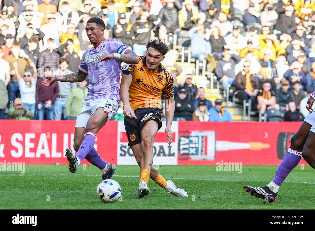 Kyle Joseph of Hull City scores to make it 3-1 during the Hull City v ...