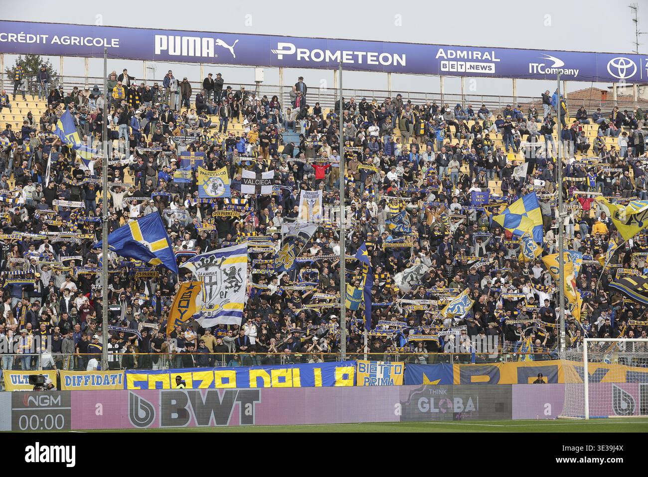 Parma fans show their support during Parma Calcio vs US Cremonese, 30 ...