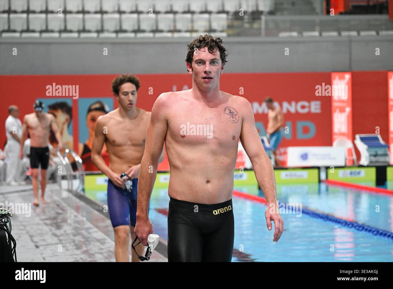 French swimmer David Aubry during the Giant Open Swimming Competition ...