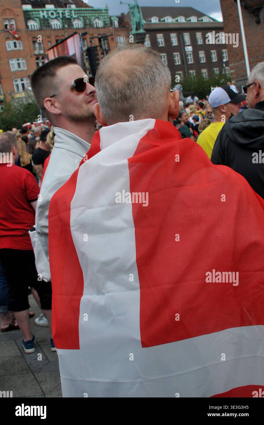 26 July 2023/Danes gettogether on Copenhagen Town Hall square and ...