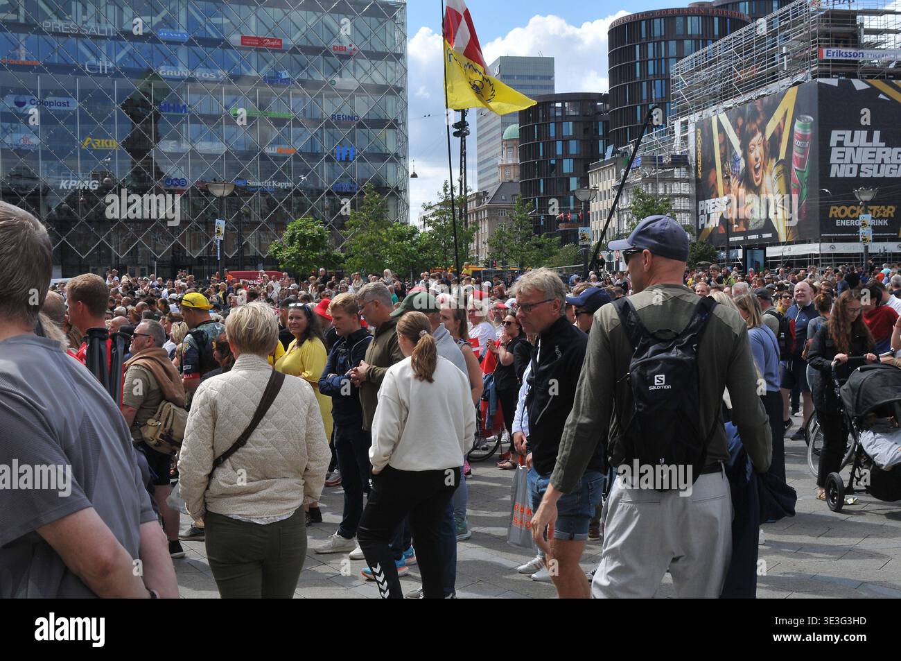 26 July 2023/Danes gettogether on Copenhagen Town Hall square and ...