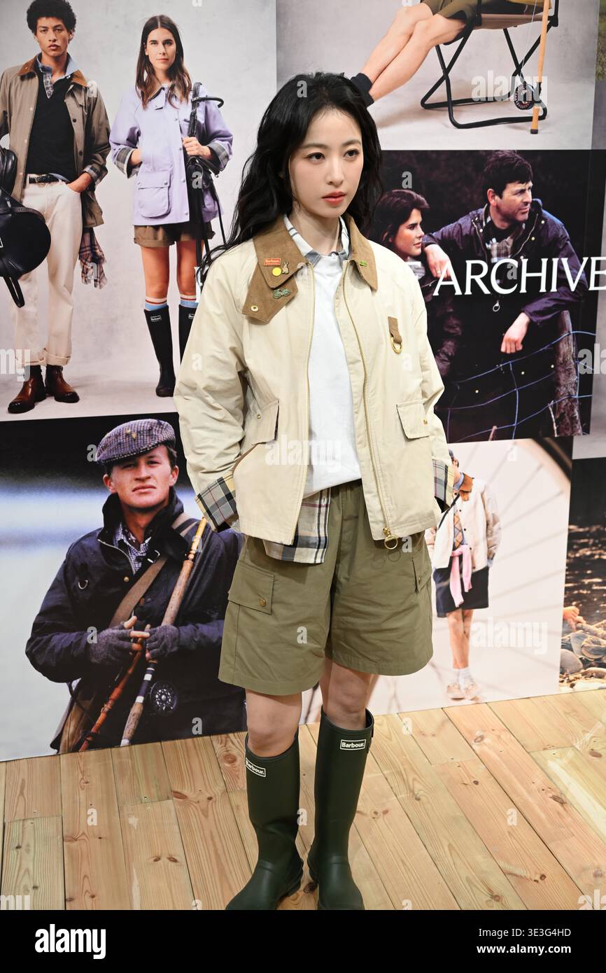 Chinese actress Zhou Yutong attends a Barbour event in Shanghai, China ...