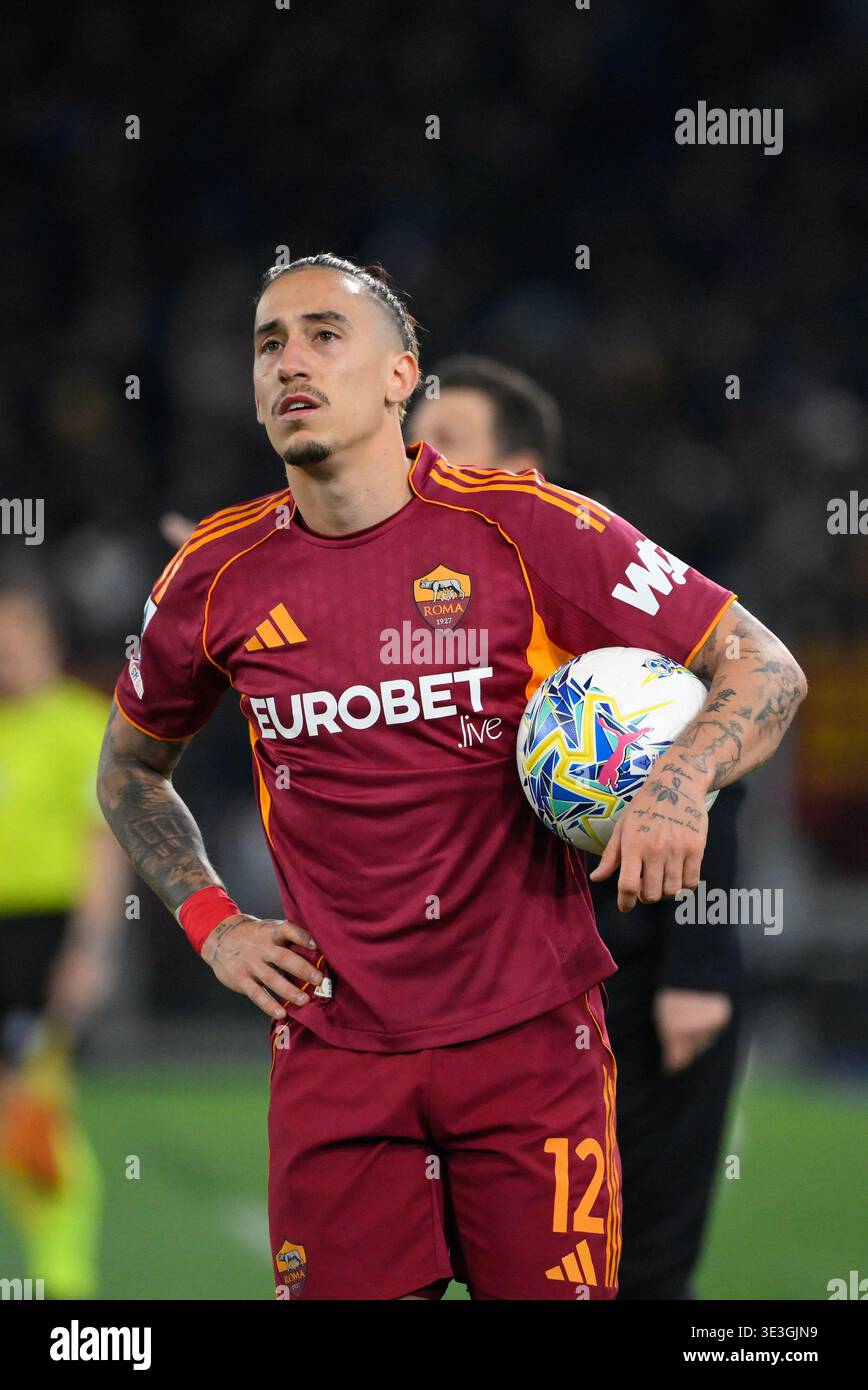 Romaâ??s Kostas Tsimikas during the Italian Football Championship ...