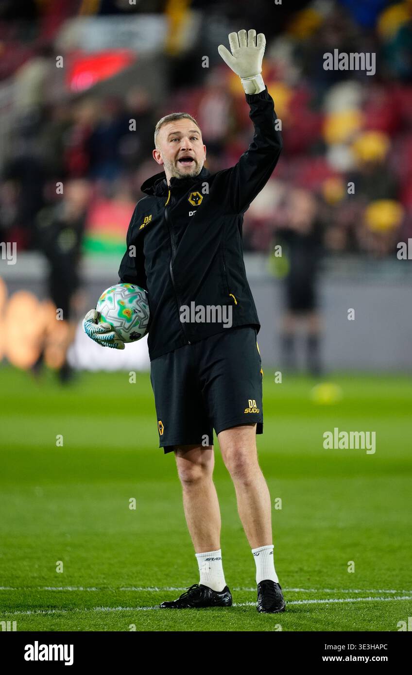 Wolverhampton Wanderers goalkeeping coach Danny Alcock before the ...