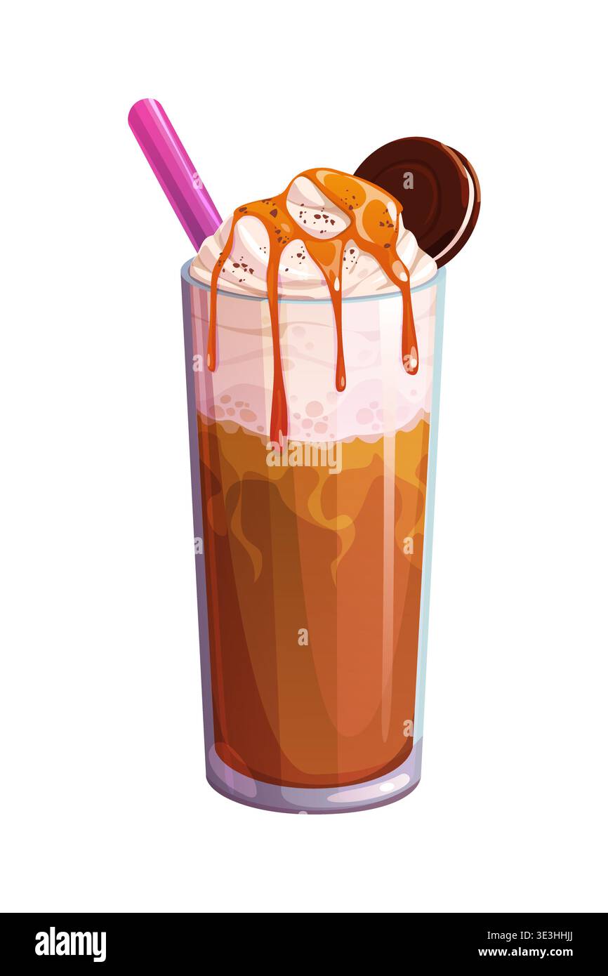 Coffee iced latte milk Stock Vector Images - Alamy
