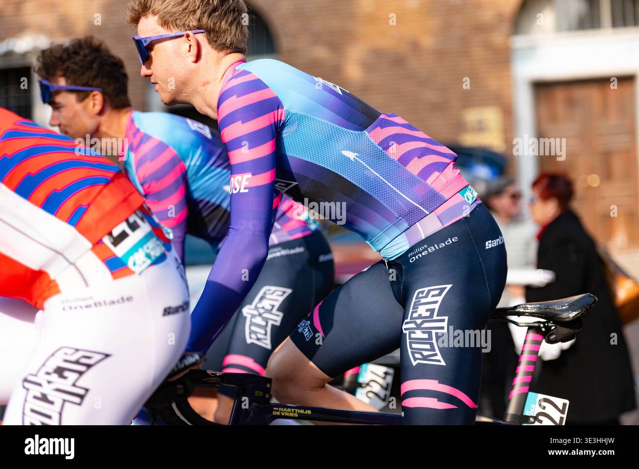 DE VRIES Hartthijs (UNIBET ROSE ROCKETS) at the start of Milano-Sanremo ...