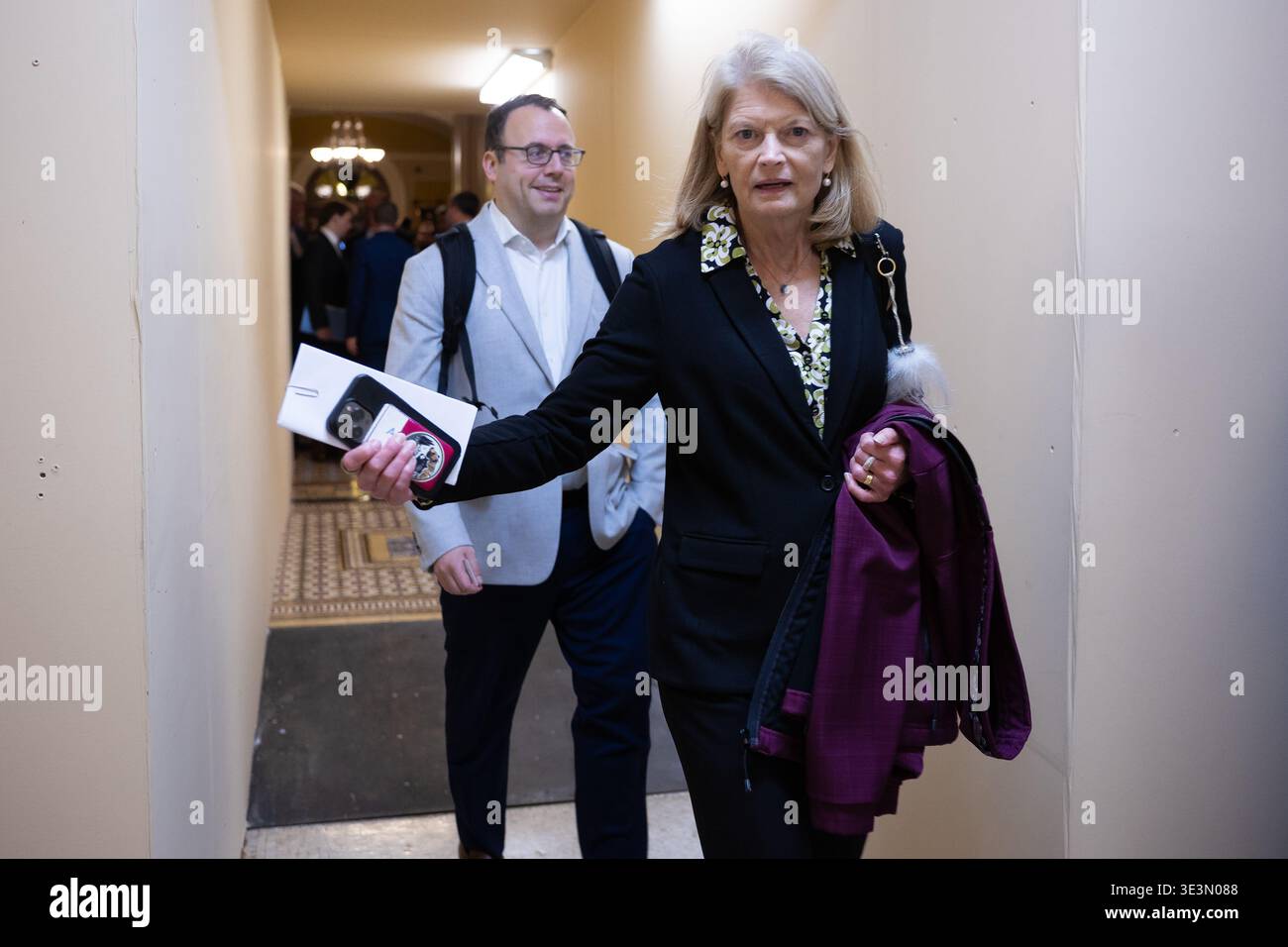 Sen. Lisa Murkowski (R-Alaska) departs a vote at the U.S. Capitol on ...