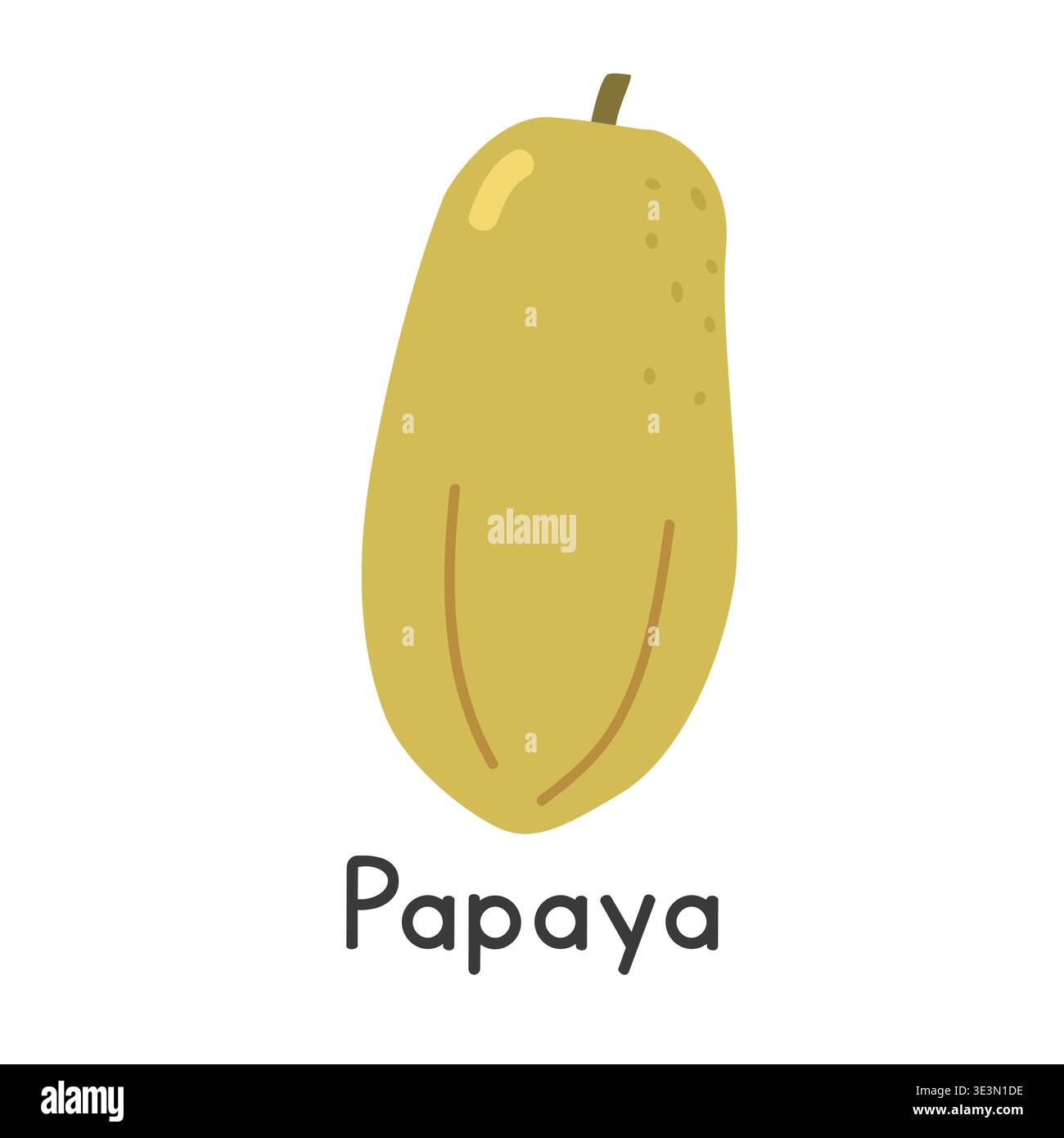 Papaya flat vector illustration. Papaya cartoon clipart style isolated ...