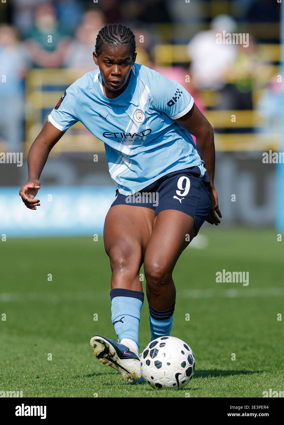 Manchester City's Khadija Shaw passes the ball during the Barclays ...