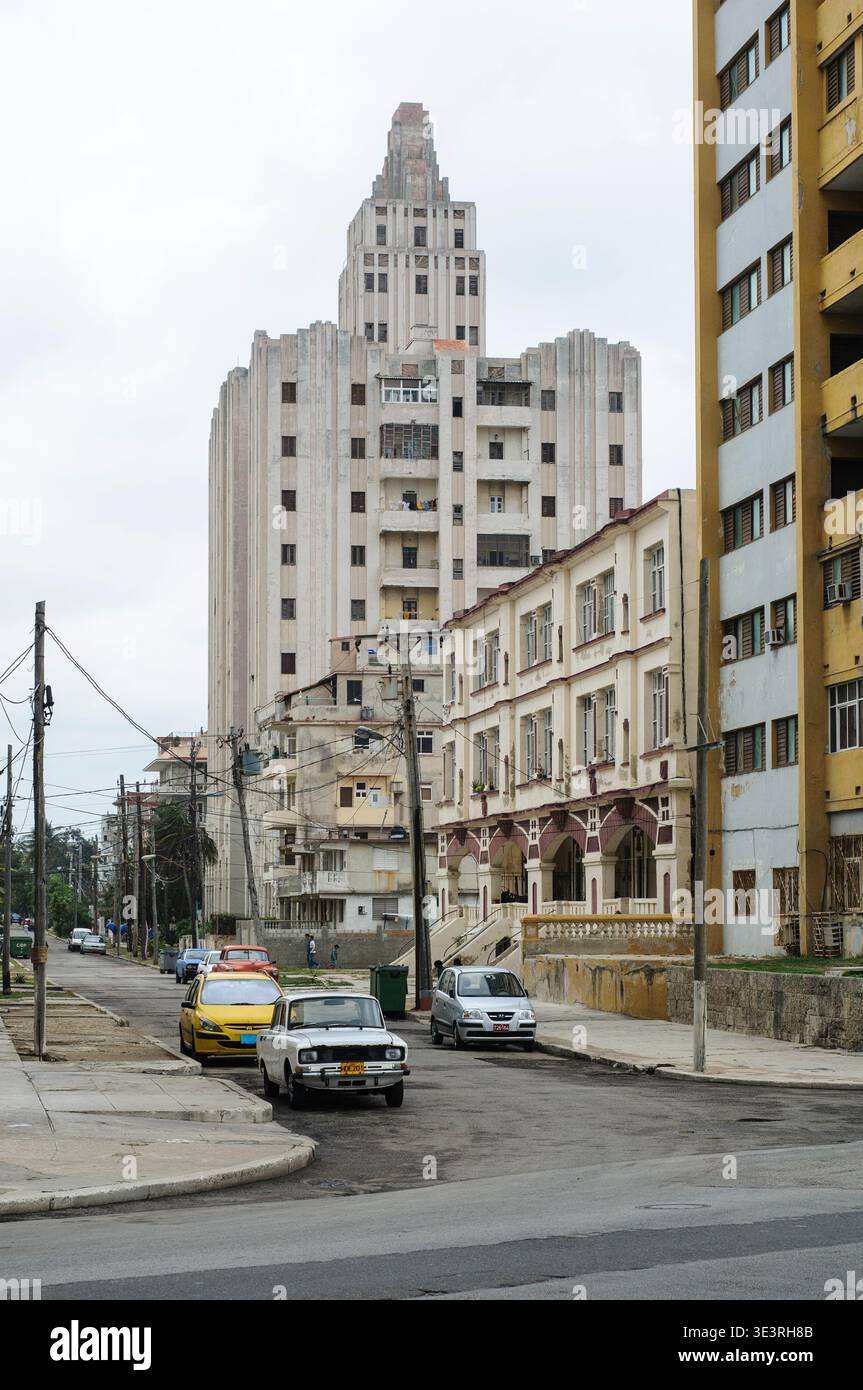 Havana. Cuba. The López Serrano building, designed by architect Ricardo ...