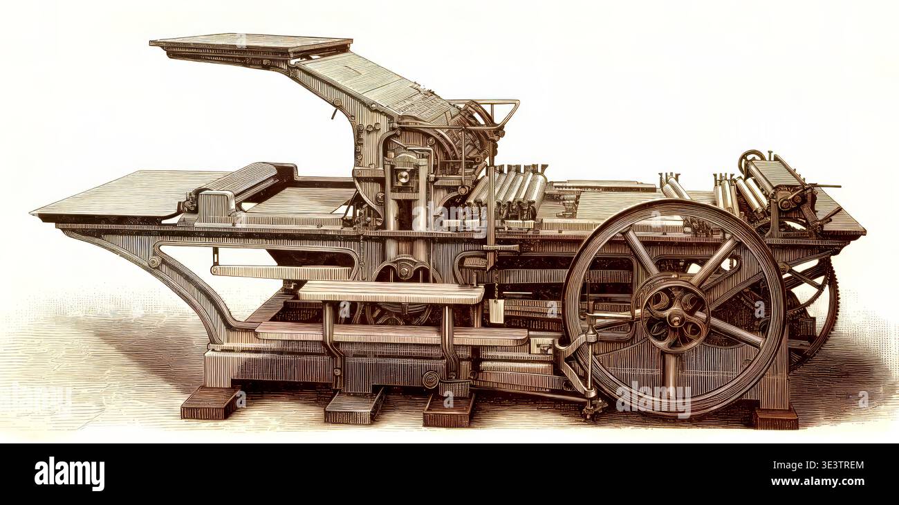 Historical illustration, 19th Century, Industrial Lithography printing ...