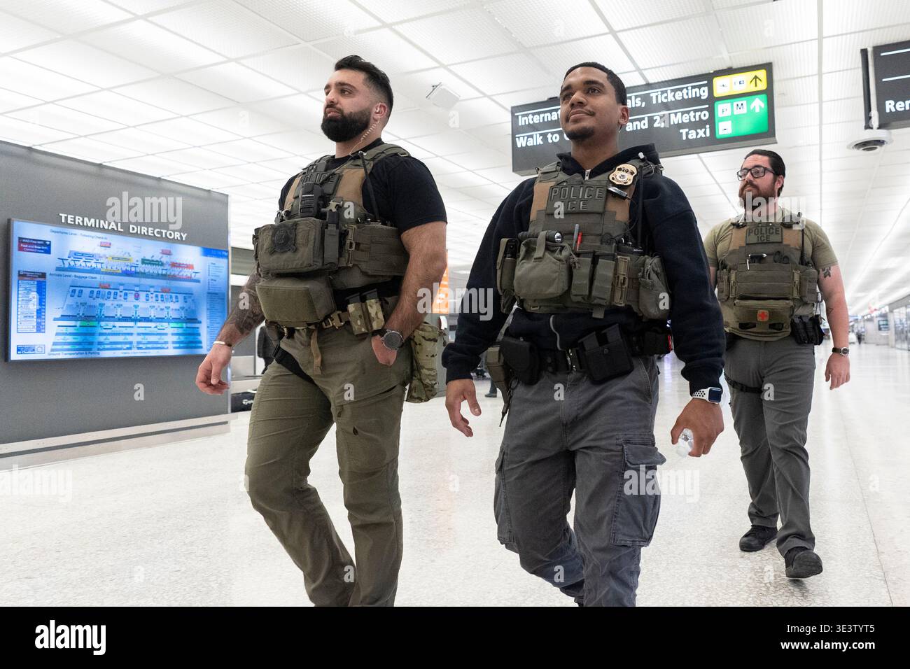 U.S. Immigration and Customs Enforcement's (ICE) agents patrol around ...