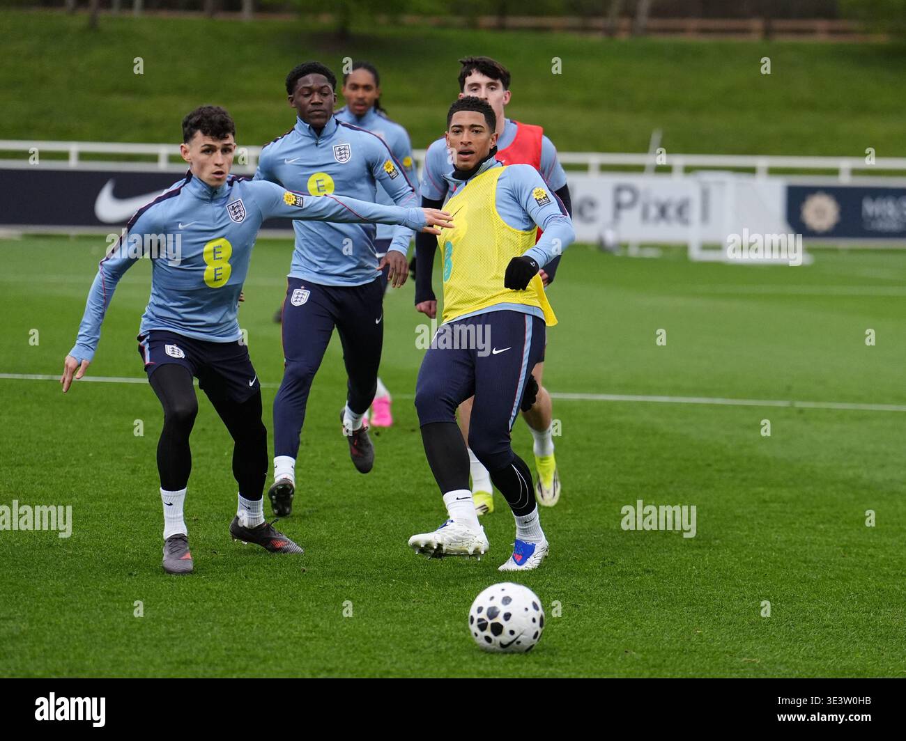 England's Jude Bellingham during a training session at St George's Park ...