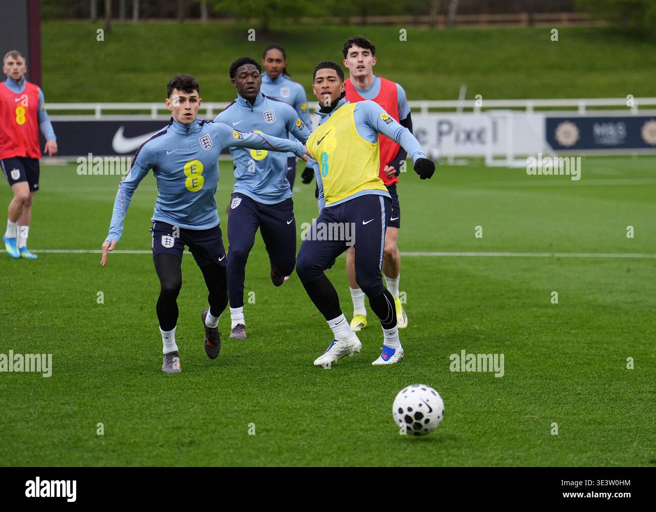 England's Jude Bellingham during a training session at St George's Park ...