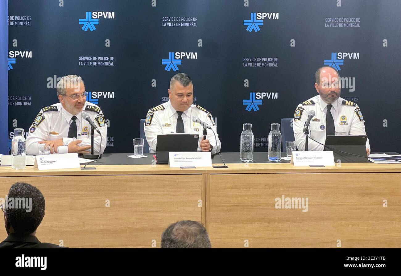 De gauche v† droite: le chef du SPVM, Fady Dagher, l'inspecteur-chef ...