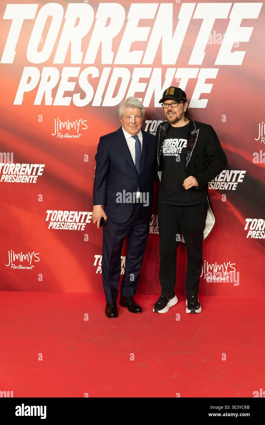 Enrique Cerezo and Santiago Segura attended Torrente Presidente Premier ...