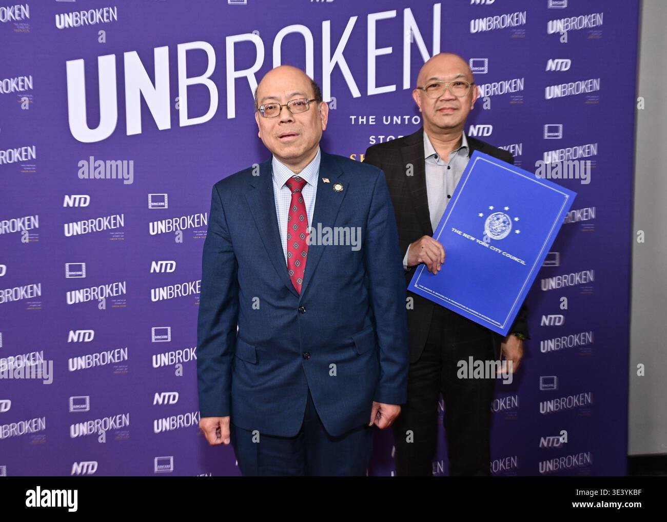 Councilman Phil Wong, left, and Bernard Chow attend the premiere of ...
