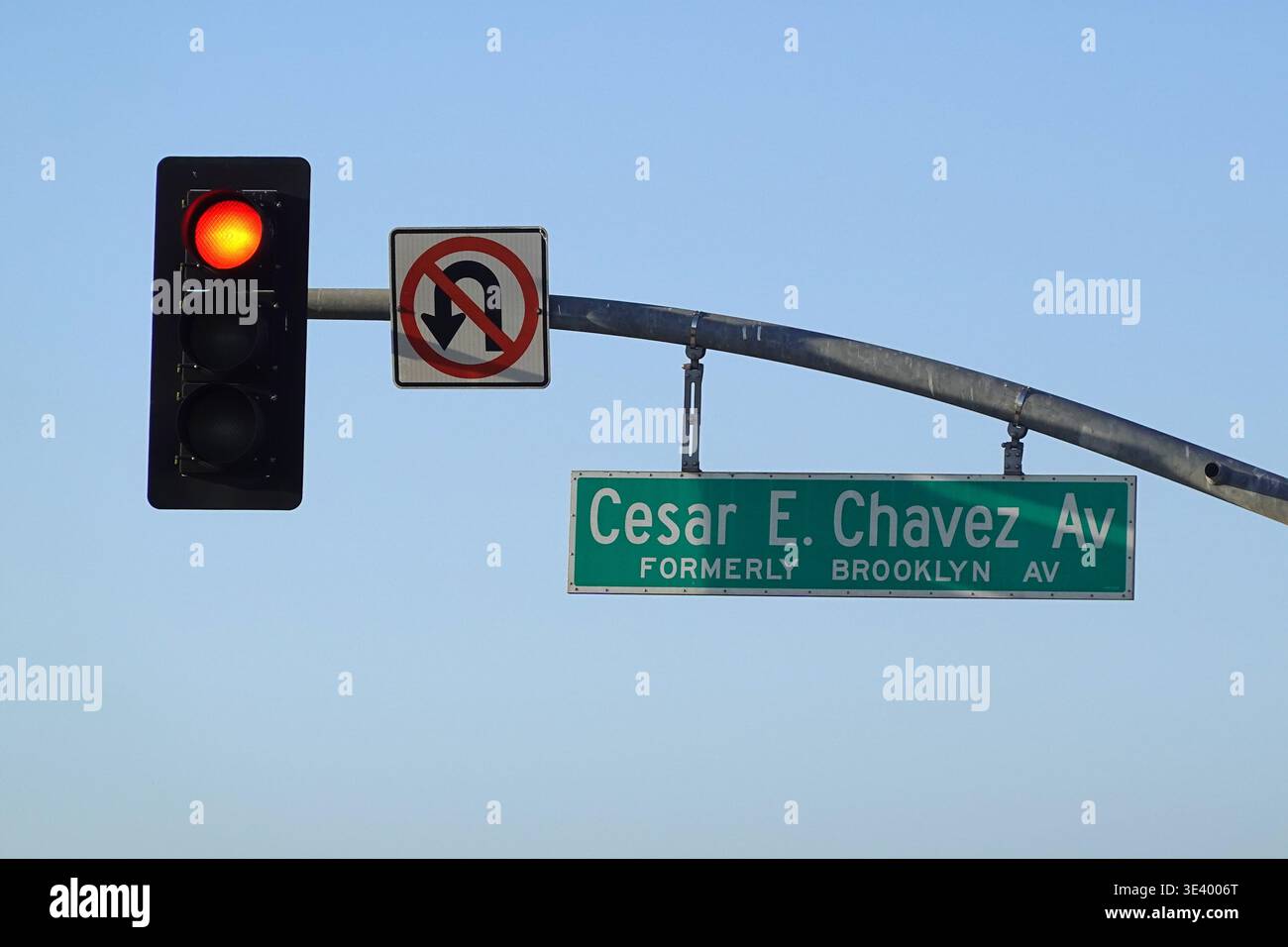 A Cesar Chavez Ave. street sign, Tuesday, March 24, 2026 in Los Angeles ...