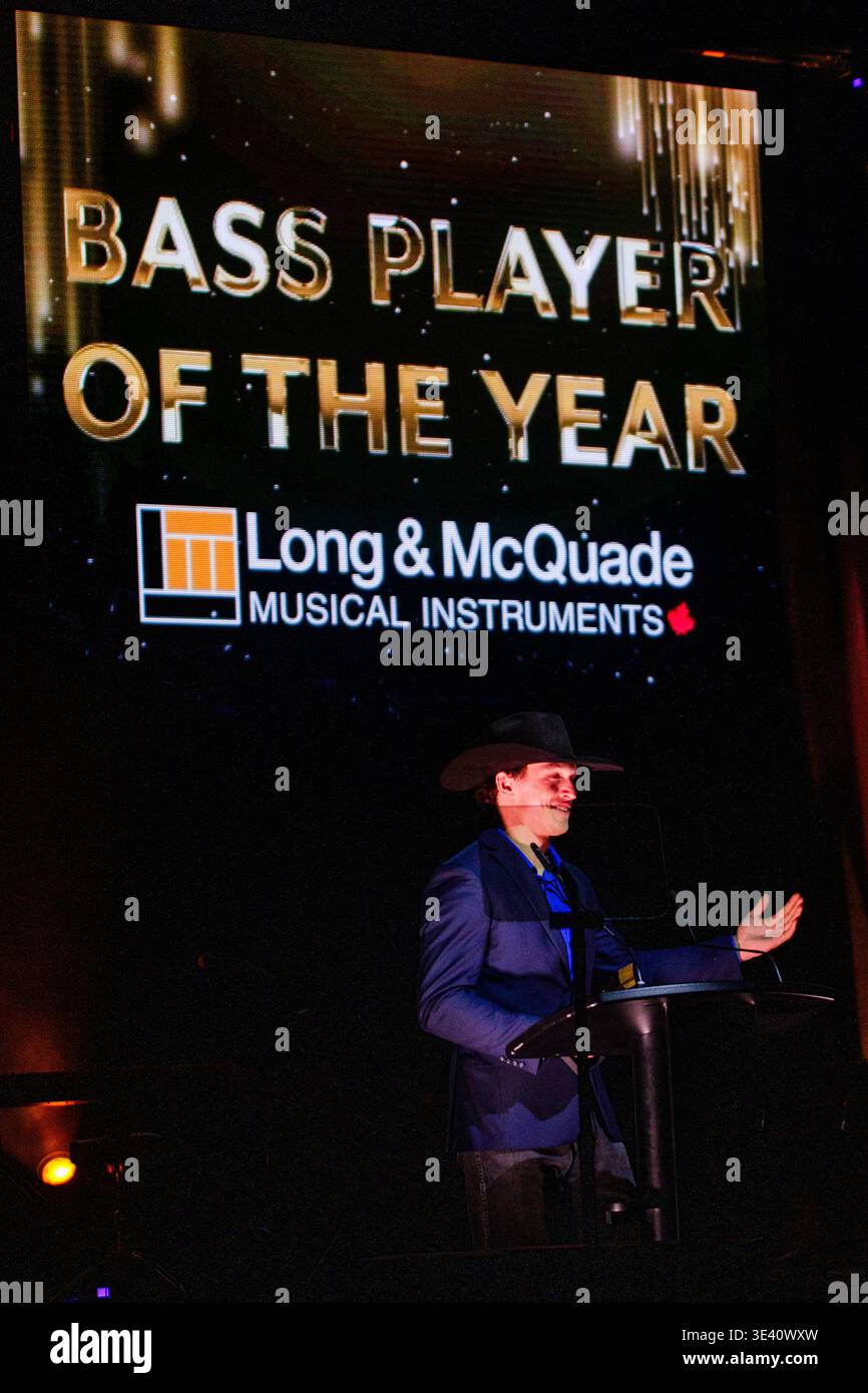 Jared Froese is awarded the Bass Guitarist of the Year award at the ...