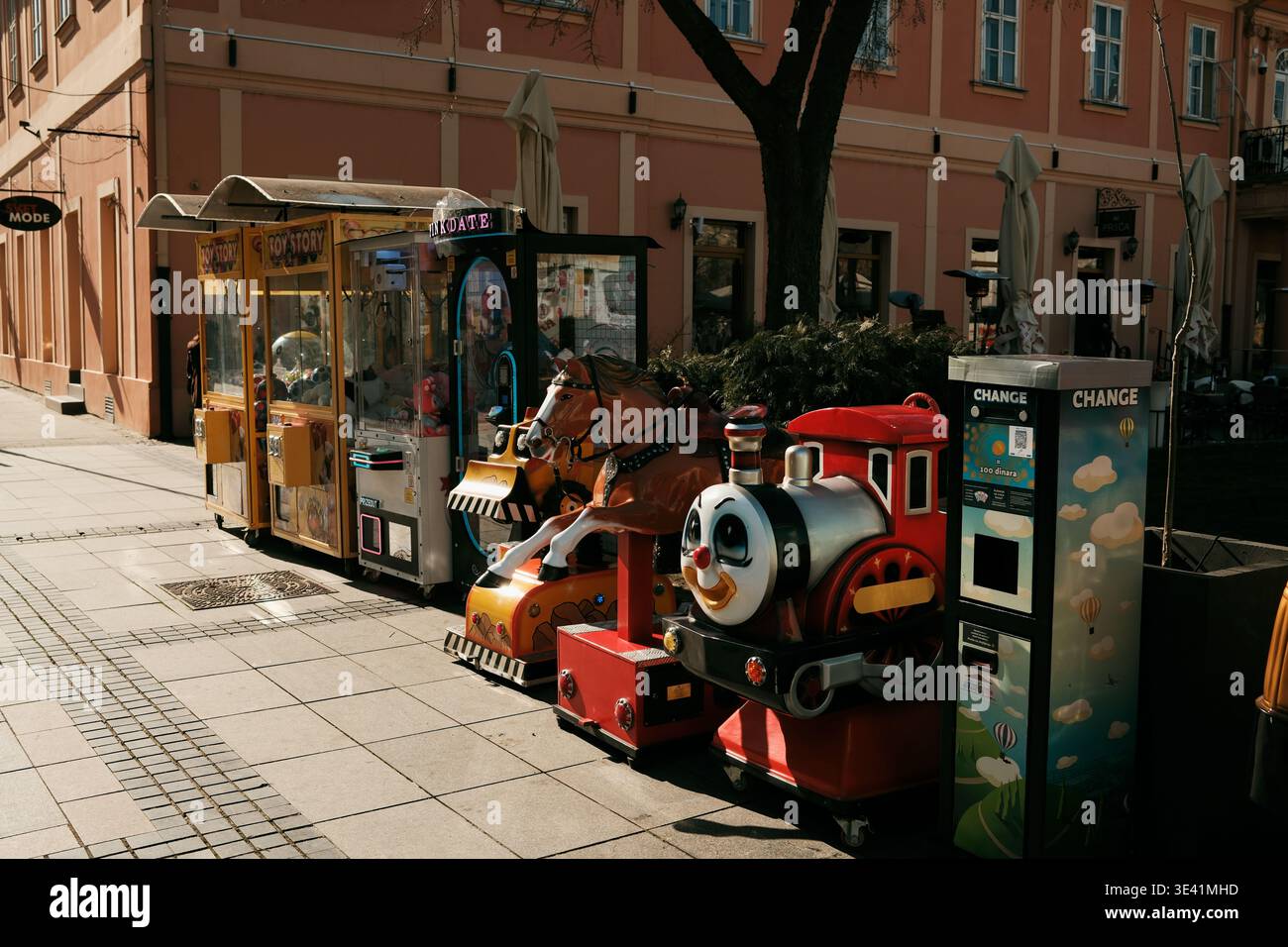 Children amusement machines including toy train and claw machines ...