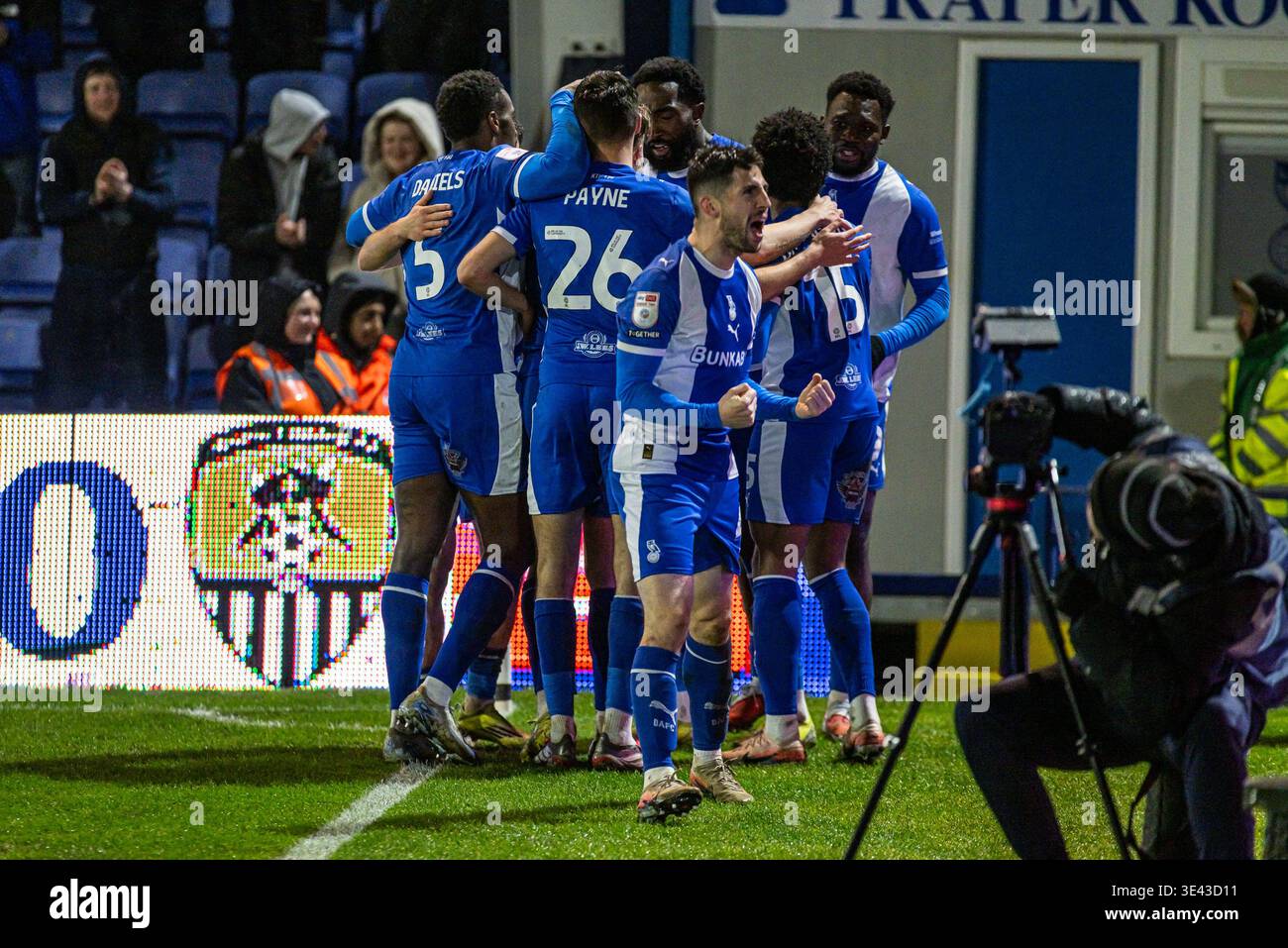Oldham Athletic players celebrates Oldham Athletic's Mike Fondop first ...