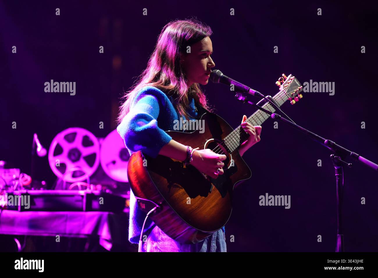 Annika Kilkenny performing on stage during the Teenage Cancer Trust ...