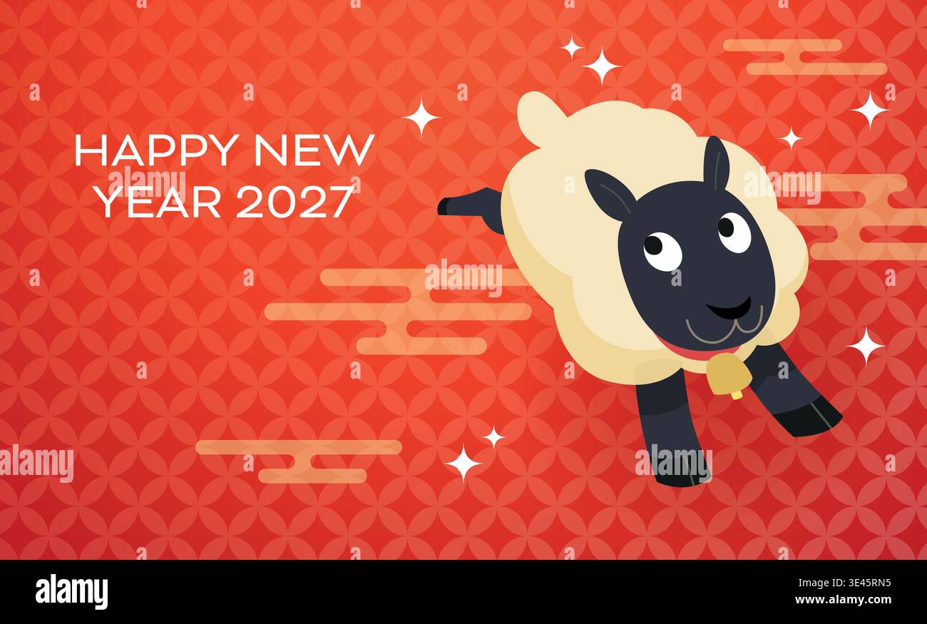 Running sheep vector illustration for cny 2027. Year of the Sheep New ...