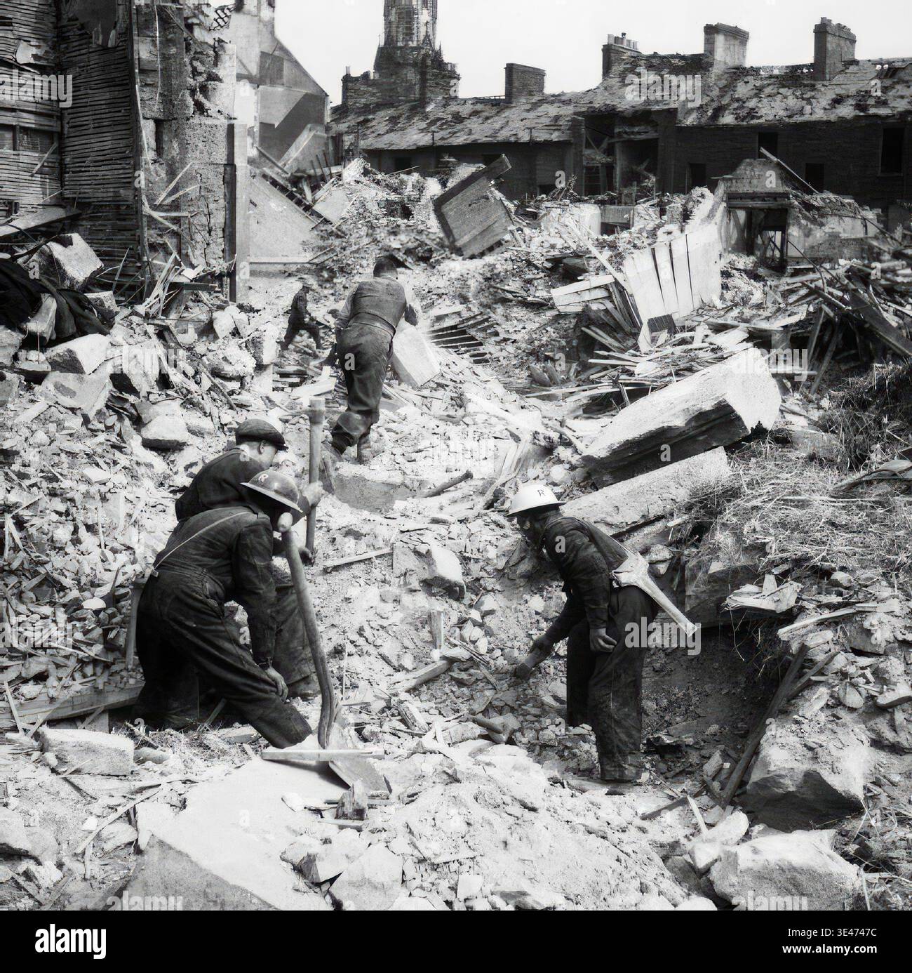 Bomb damage after air raid by german luftwaffe hi-res stock photography ...