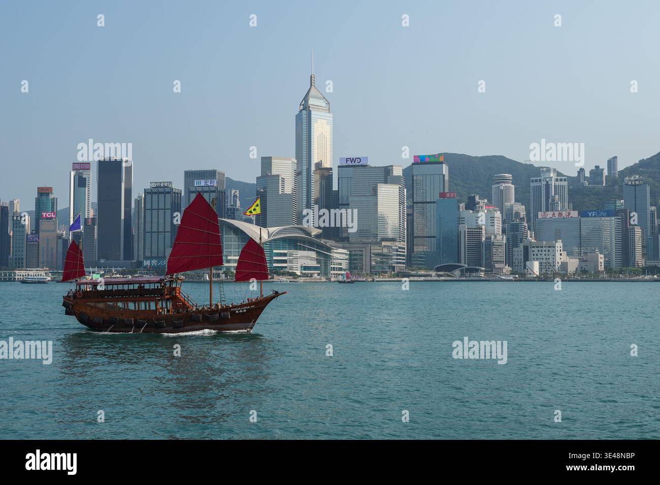 Hong Kong, Hong Kong. 25th Mar, 2026. A ferry is driven on the Victoria ...