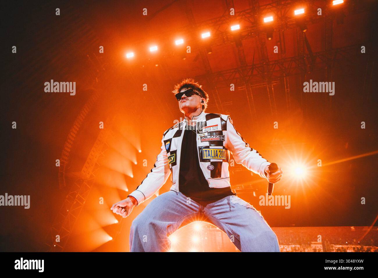 The singer Federico Olivieri, better known as Olly, performs on stage ...