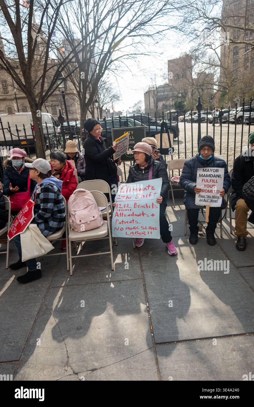New York, NY March 26: Care Workers Demand an End to the 24 Hour Work ...