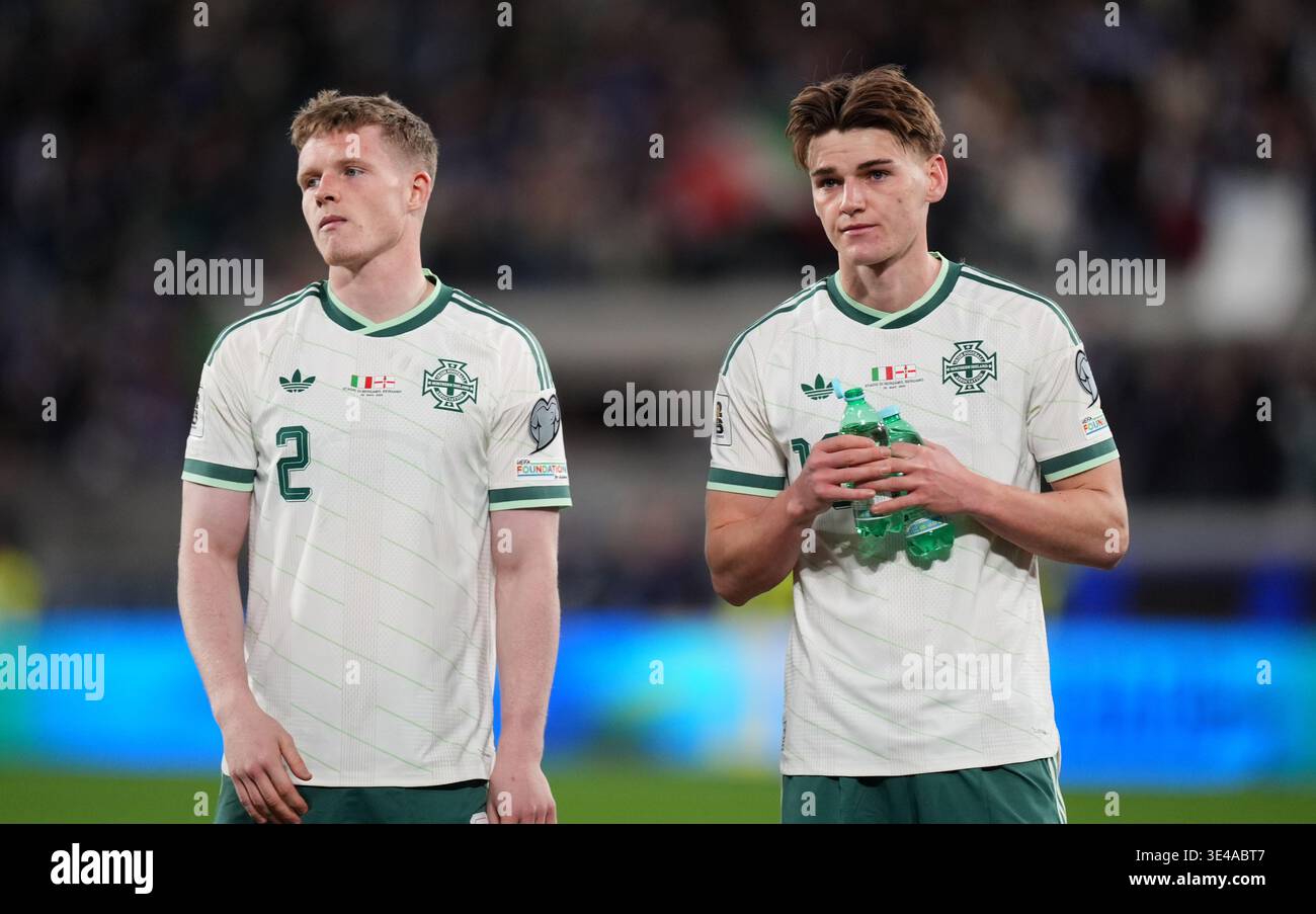 Northern Ireland's Terry Devlin (left) and Justin Devenny appear ...