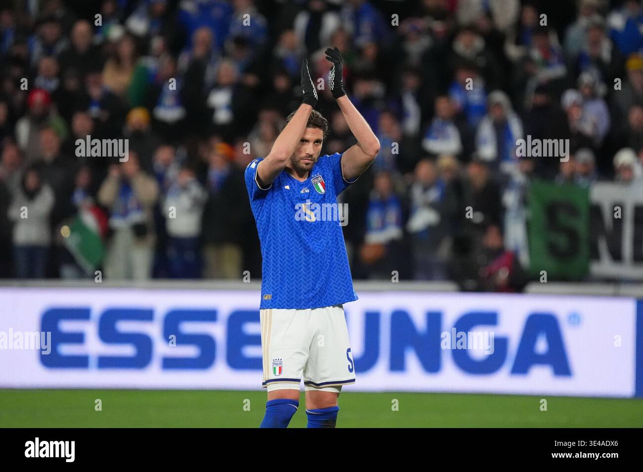 Bergamo, Italy. 26/03/26. Manuel Locatelli, during Italy vs Northern ...