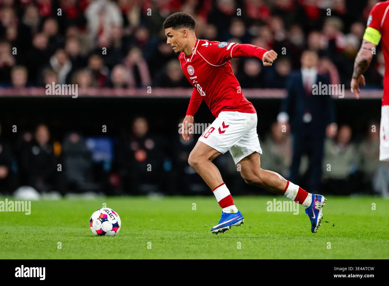 Copenhagen, Denmark. 26th, March 2026. Alexander Bah (18) of Denmark ...