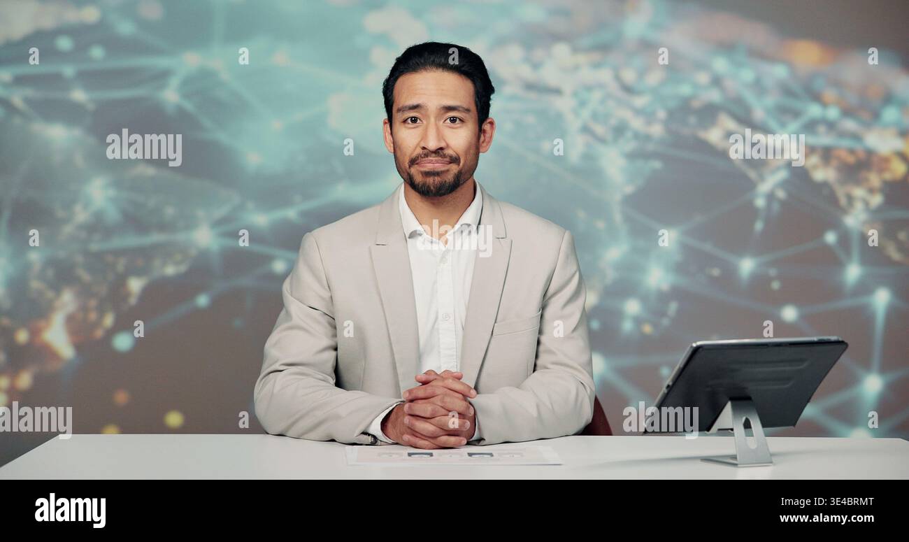 News anchor in tv studio hi-res stock photography and images - Alamy